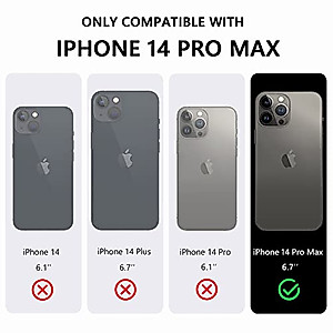 Protebox for iPhone 14 Pro Max Waterproof Case, Built-in 9H Tempered Glass Screen [12 FT Military Drop-Proof] [Full Body Shockproof Dustproof] Protective Phone Case 6.7" (Black/Clear)