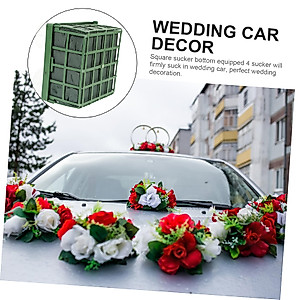 ARTIBETTER 3pcs Greenery Car Ornament Dining Room Table Decor Floral Foam Wedding Decor Car Mount Car Kit Car Decor Flower Sucker Base Fresh Floral Sucker Base Flowers Dining Table
