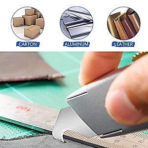 50 Pieces Utility Hook Blade Steel Razor Blade Hook Roofing Knife with Storage Box for Cutting Carpets, Wallpaper Materials
