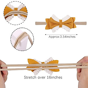 doboi Baby Girl Headbands 24PCS Nylon Linen Handmade Hairbands with Hair Bows and Accessories for Newborns, Infants, Toddlers, and Little Kids