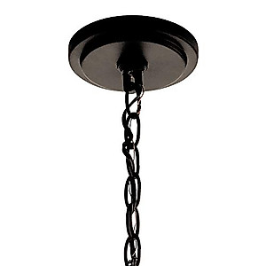 KICHLER Mathias 23" 6 Light Chandelier with Clear Ribbed Glass in Olde Bronze