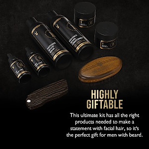 The Beard Struggle Ultimate Beard Growth Kit for Men Balm, Butter, Brush, Comb, Oil, Wash, & Conditioner for Moisturizing Beard - Viking Storm, Silver Collection