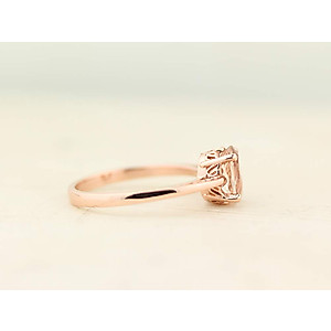 1ct Oval Morganite 14K Rose Gold Ring (6.5)