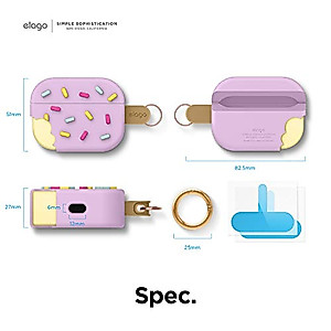 elago Ice Cream AirPods Pro Case with Keychain Designed for Apple AirPods PRO Case (Blueberry)