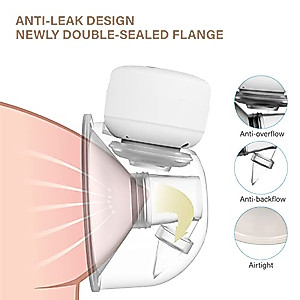 SKYWOT S21 Wearable Breast Pump Hands Free,Portable Hands Free Breast Pump for Breastfeeding,Electric Portable Wireless Breast Pumps,2 Modes&9 Levels Double Wearable Pump,21-24-27mm Flange,2 Pack