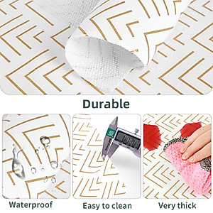 Shelf Liner for Kitchen Cabinets Non Adhesive Drawer Liner Non-Slip Thickened Shelf Liner Paper Strong Easy to Clean for Tool Box Refrigerator with Knife and Tape Measure, Gold Arrow, 11.8 x 118 in