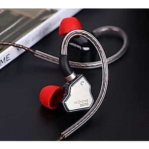 Linsoul 7Hz Salnotes Zero HiFi 10mm Dynamic Driver in-Ear Earphone IEM with Metal Composite Diaphragm Stainless Steel Faceplate Detachable 2Pin OFC Cable (Black, Without Mic)