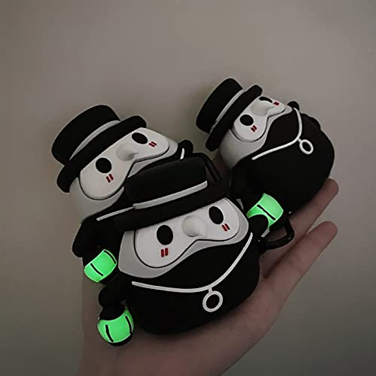 Compatible AirPod 3 Case Cover with Keychain, Cute Luminous Medieval Plague Doctor Design for AirPods 3rd Generation Case