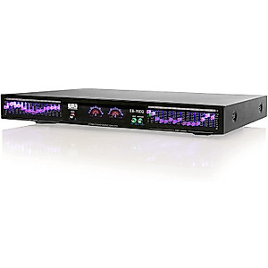 EMB EQ76 19'' Rack Mount Dual 15 Band 4 Input Stereo Graphic Equalizer Pro DJ with 2 RCA line input and output, Removable Rack Mount Brackets and 110V/220V Switchable Power Source