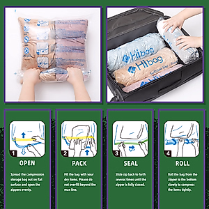 Compression Bags for Travel, Roll Up Space Saver Bags for Backpack, Luggage and Suitcase (16)