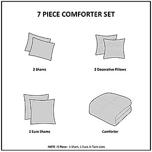 Urban Habitat Cotton Comforter Set - Jacquard Tufts Pompom Design All Season Bedding, Matching Shams, Decorative Pillows, King/California King (104 in x 92 in), Ivory 7 Piece