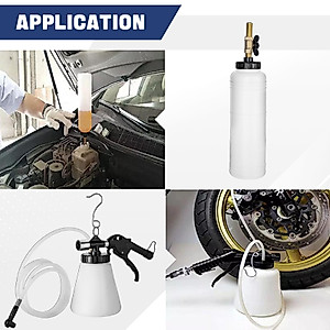 DASBET Pneumatic Brake Fluid Bleeder Tool with 4 Master Cylinder Adapters 90-120 PSI