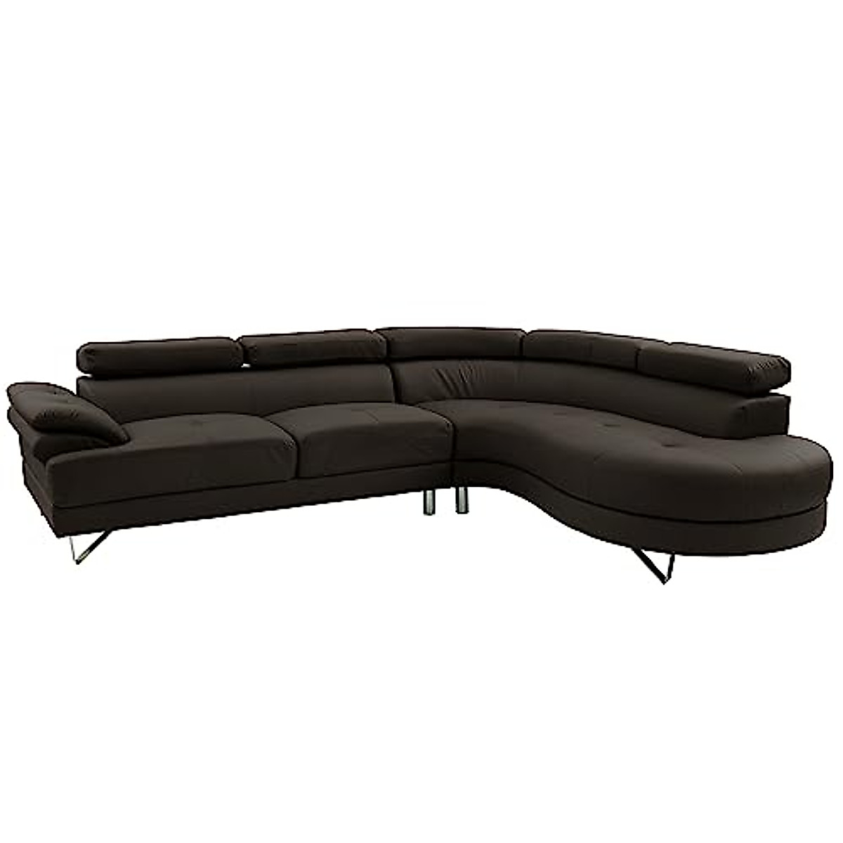 Poundex F6984 Bobkona Isidro Faux Leather sectional
