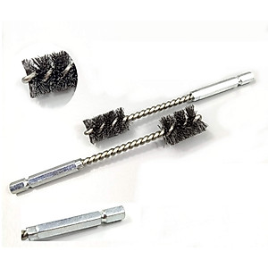 4 Piece Stainless Steel Wire Brush for ports, tubes, bearings and other common wire brush applications Power Drill Impact Driver - Hex Shank