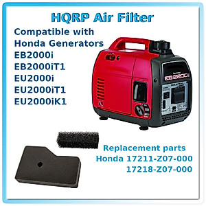 HQRP Cleaner Element & Outer Filter compatible with Honda EB2000i, EB2000iT1, EU2000i, EU2000iT1, EU2000iK1 Generators, Parts 17211-Z07-000 17218-Z07-000 Replacement