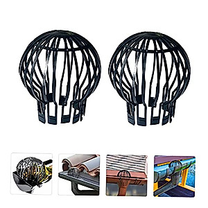 DOITOOL 2 Pcs Eaves Filter Cover Plastic Funnel Round Balloons Plastic Balloons Downpipe Leaf Guard Downspout Guard Rain Gutter Screens Drainage Pipe Strainer Cover Roof Downpipe Strainers