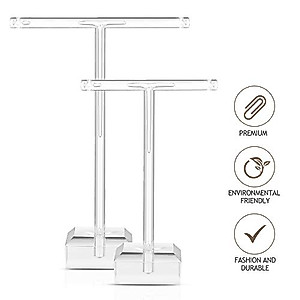 TOPBATHY Acrylic Jewelry Tree Stand,Earring Holder,Hanging Jewelry Organizer,for Necklaces Bracelet Earrings and Ring (4pcs)