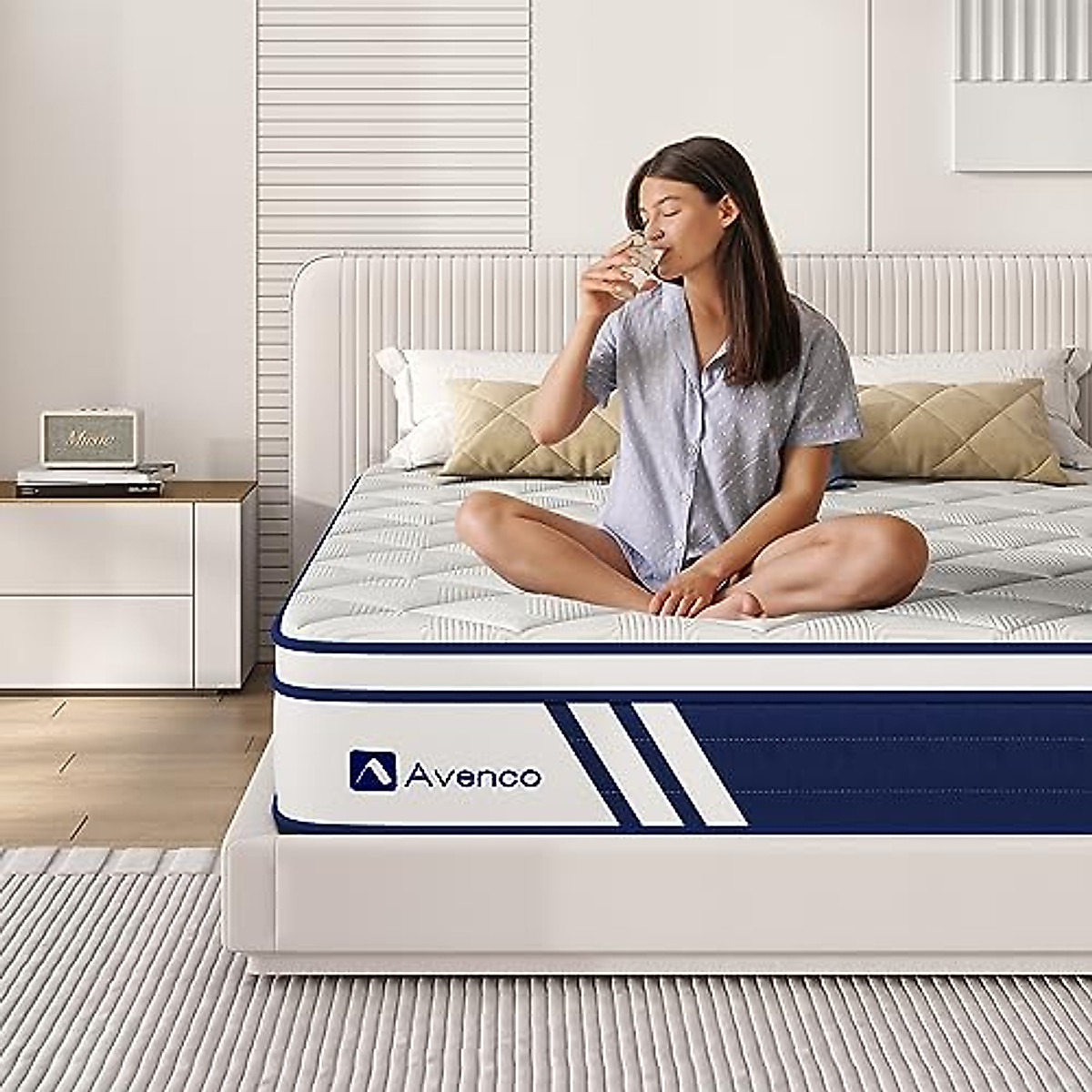 Avenco Queen Mattress, 12 Inch Hybrid Queen Size Mattress in a Box with Gel Memory Foam & Individual Pocket Springs for Pressure Relief & Motion Isolation, Medium Firm Queen Mattresses