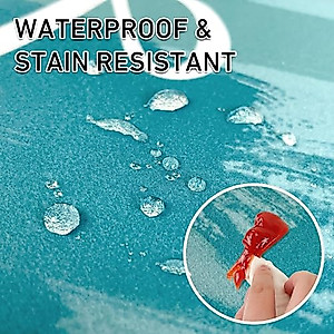 KOZYFLY Laundry Room Rug Runner 20"x60" Non Slip Laundry Rug Kitchen Rugs Washable Laundry Room Mat Waterproof Mudroom Floor Carpet Runner Bathroom Laundry Room Decor Farmhouse Rugs, 2x5, Teal