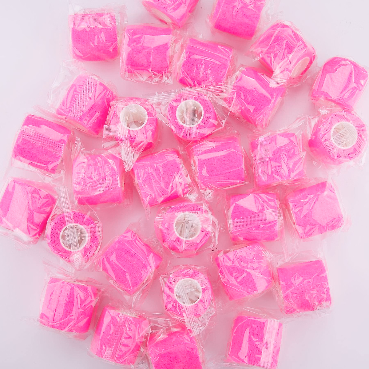 BQTQ 30 Rolls Self Adhesive Bandage Wrap Pink Adhesive Wrap 2 inch Self Adherent Wrap Stretch Bandages Self Stick Bandage Wrap Tape for Wrist Ankle Swelling Sprains (Neon Pink)