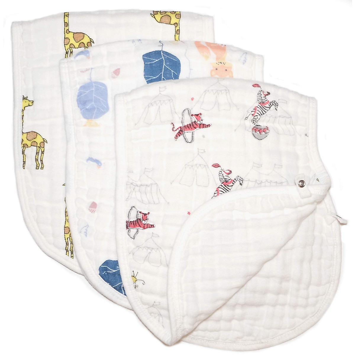 Babykinique - Pack of 3 Baby Burp Cloths Muslin Towels for Burping Newborn Boy or Girl, Large Thick and Soft Absorbent Comfy Cotton Bibs/Spit Up Rags (Size 21x10” Inch,53 x 24cm) Ideal Gift Item