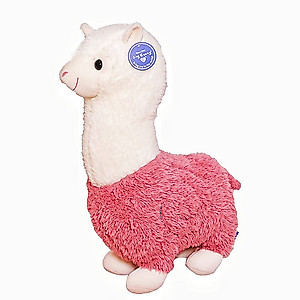 XIYUAN 18inch Alpaca Plush Hug Pillow Toy Alpaca Doll Toys Llama Plushie Stuffed Animal Llamacorn Plushie Doll Toy Soft Fluffy Cushion and Gift (Pink)