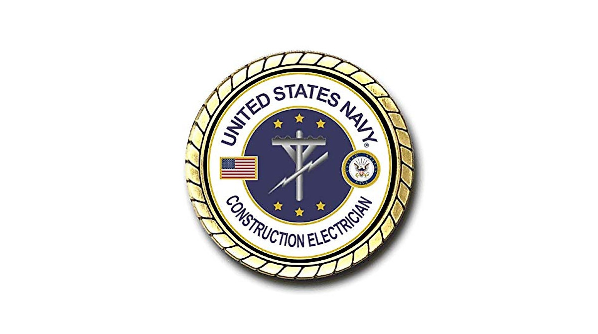 US Navy Construction Electrician Challenge Coin - Officially Licensed