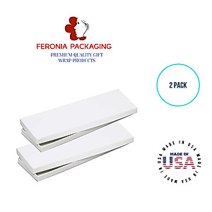 Feronia Packaging Gift Wrap Tie Boxes 14 x 4 1/2 x 3/4 Inch - 2 Pack (Black)