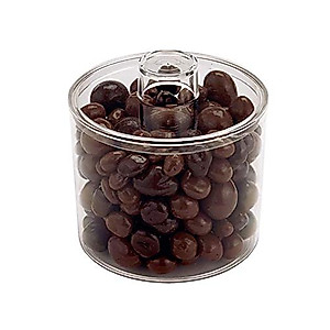 Pioneer Plastics 273C Clear Round Plastic Container with Lid, 4.0625" W x 3.5" H, Pack of 2