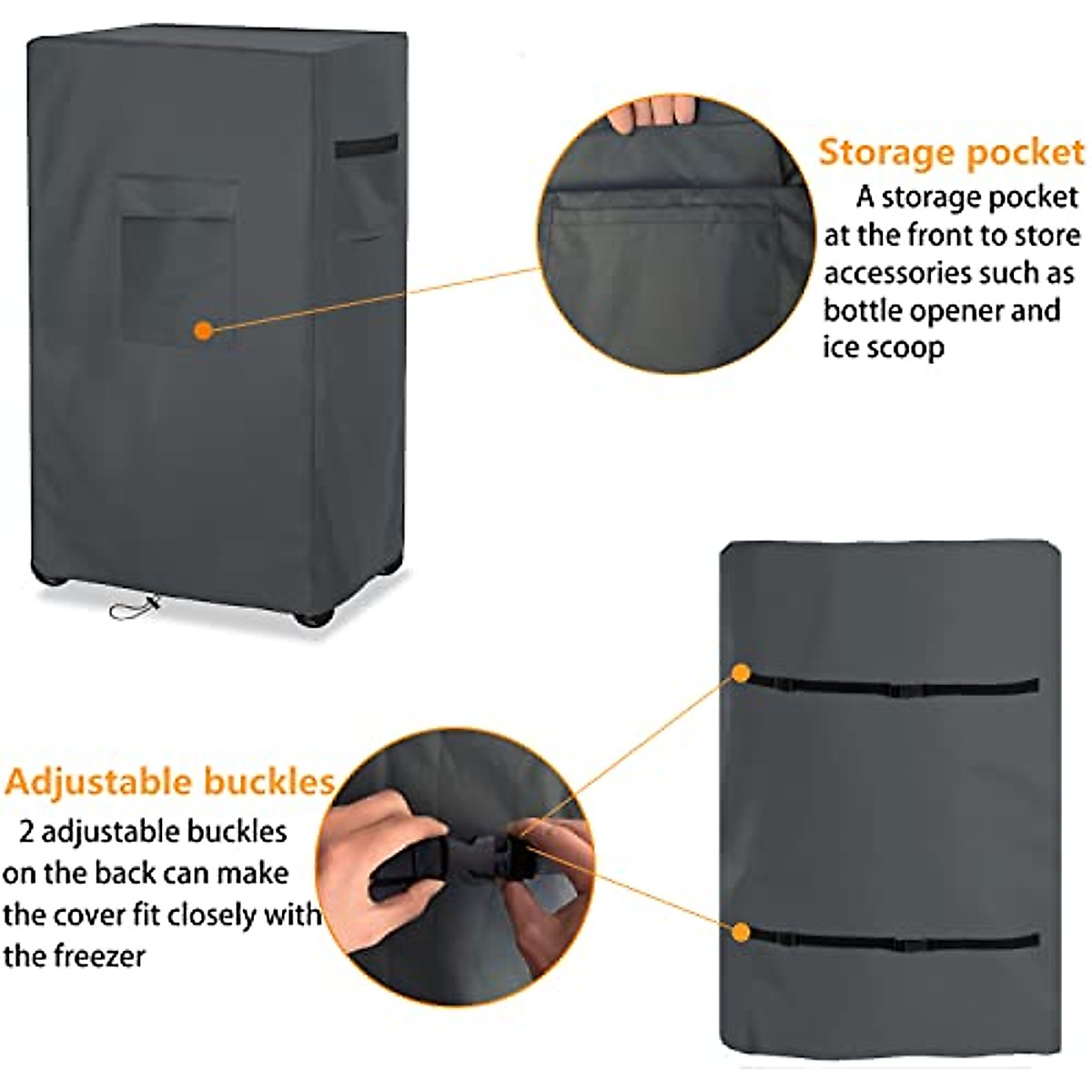 Dalema Evaporative Cooler Cover for MC61M/MC61V Evaporative Cooler,Heavy Duty Waterproof Evaporative Air Cooler Cover,29"L x 18"W x 45"H Swamp Evaporative Cooler Cover,Grey.