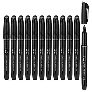 Mr. Pen- Permanent Markers, 12 Pack, Black, Fine Tip, Black Markers, Marker Set, Fine Tip Markers, Black Permanent Markers, Permanent Markers Black Colors
