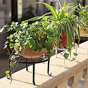 Tosnail 4 Pack 9" Metal Plant Stands for Indoor and Outdoor, Planters Stand, Flower Pots Holder, Beverage Dispenser Stand, Pumpkin Stand for Floor and Tabletop Decoration - White