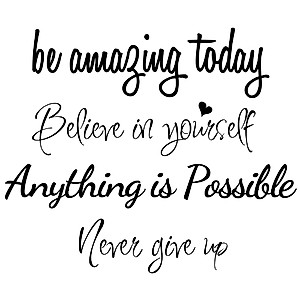 Large Inspirational Quote Wall Decals, Removable Positive Saying Wall Lettering Stickers, Motivational Word Decal Peel and Stick for Classroom Home Living Room Bedroom Office DIY Wall Art Decor