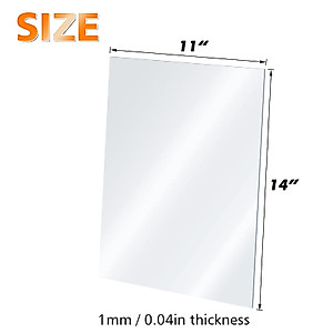 Egofine Plexiglass Sheets Acrylic Sheets 12 Pack of 11x14 0.04 Thick Clear Plastic Cast Transparent Plexiglass for Crafting Projects, Replacement Picture Frame Glass, DIY Display, Easy to Cut