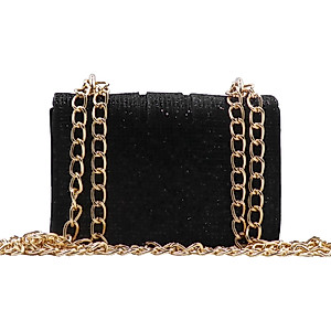 RARITYUS Sparkly Sequin Evening Bag for Women Glitter Crossbody Bag Clutch Shoulder Handbag with Chain Strap