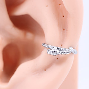 FANSING Halloween Piercing Jewelry 16g Conch Earrings for Women 10mm Conch Piercing Jewelry Surgical Steel Twisted Snake Conch Jewelry 16 Gauge Conch Hoop Silver