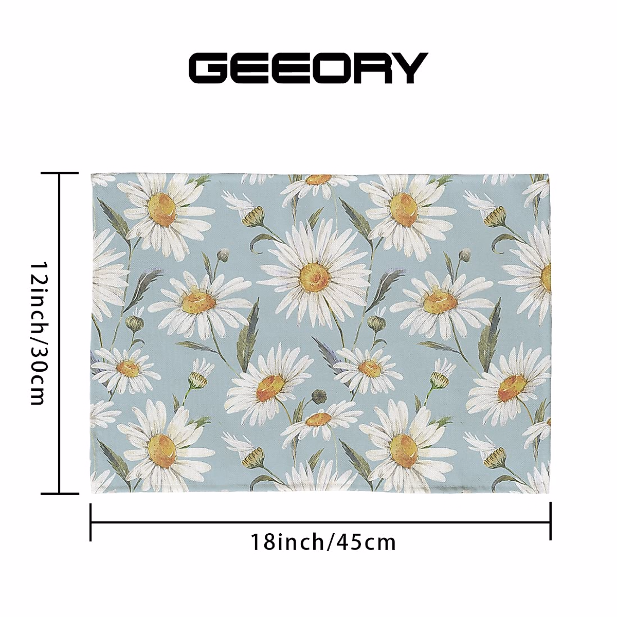 GEEORY Daisy Spring Placemats 12x18 Inch Set of 4 Summer Table Place Mats Farmhouse Rustic Holiday Kitchen Dining Decoration for Indoor Outdoor Dinner Party Décor…