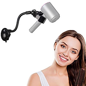 Linkidea Hair Dryer Holder, 360 Degree Rotating Lazy Hair Dryer Stand with Suction Cup, Hand Free Blow Dryer Holder for Mirror and Ceramic Tile
