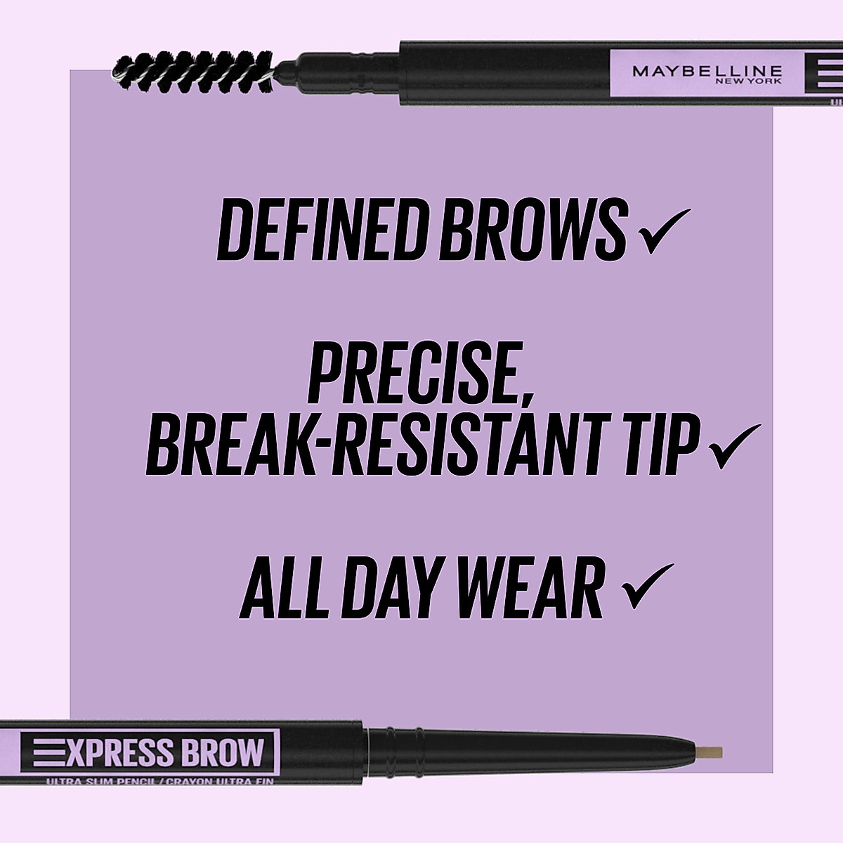 Maybelline New York Brow Ultra Slim Defining Eyebrow Pencil, Soft Brown, 0.003 oz.