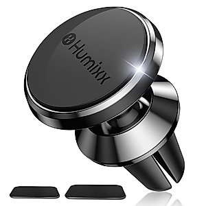 Humixx[8 Built-in Magnets Magnetic Phone Holders for Your Car [Durable ＆ Sturdy] Magnetic Phone Holder Mount for car 360° Rotation Car Vent Clip Fit for iPhone Samsung ＆ All Phones, Black