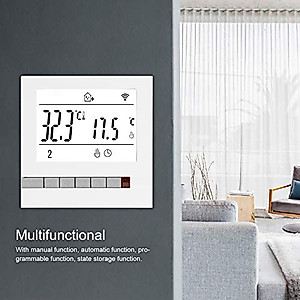 Zerodis Electric Heating Thermostat, WiFi Programmable Smart Electric Baseboard Heater Thermostat LCD Display APP Voice Control, Compatible with Alexa, Google Assistant, Smart Life 95-240V