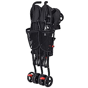 HONEY JOY Double Stroller, Compact Lightweight Stroller Side by Side, Adjustable Canopy, Cup Holder & Storage Bag, Travel Stroller for Airplane, Foldable Twin Umbrella Stroller for Infant and Toddler