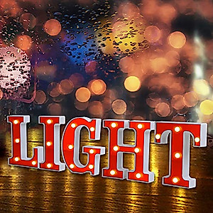 LED Marquee Letter Lights 26 Alphabet Light Up letters with Battery Power Red Sign LED Wall for Home Bar Festival Christmas Lamp Night Light Birthday Party Wedding Decorative
