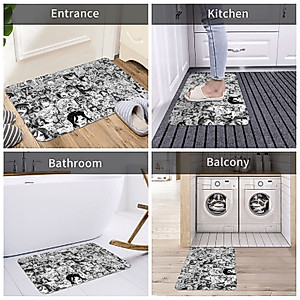 Clxxmczy Sexy Lewd Face Anime Floor Mat Rugs Non-Slip Pad Home Decor Cover Carpets 23.6x15.7in