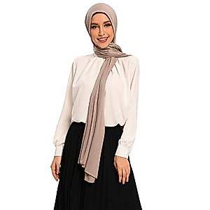 Hybeeh Hijab Scarfs for Women Premium Jersey Hijab Hijab for Women Muslim Cotton Hijab (Sand)