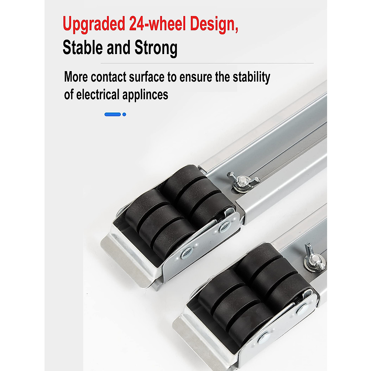 NATIFOT Appliance Rollers Appliance Wheels, 19-30 inch Extendable Furniture Dolly Mobile Roller, Load 660lb Refrigerator Roller Heavy Duty Sliders Mover Base for Dishwasher, Washer, Dryer (Grey)