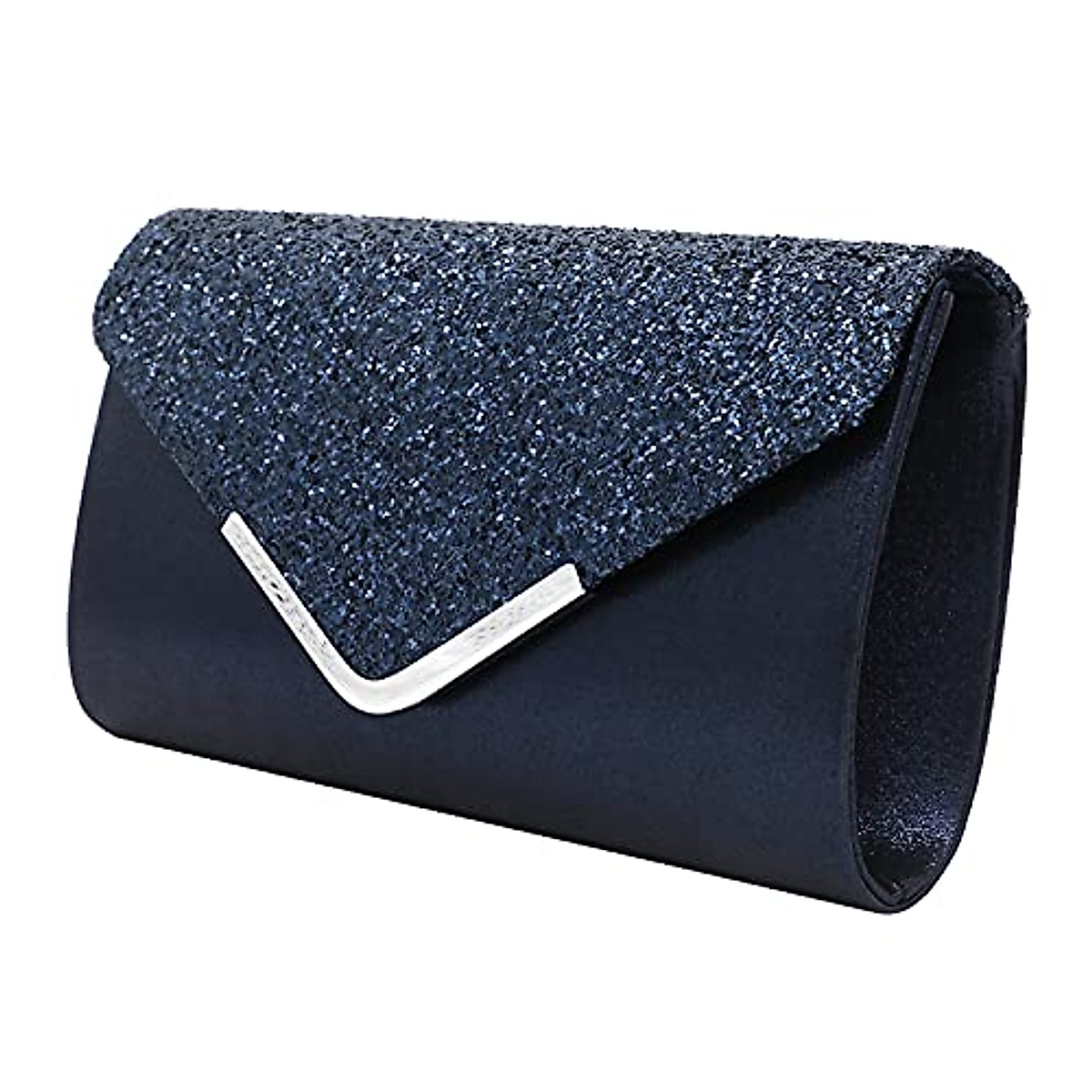 Miss Chow Glittered Envelope Clutch Purse Sequined Evening Bag Lustrous Party Handbag Shiny Shoulder Bag
