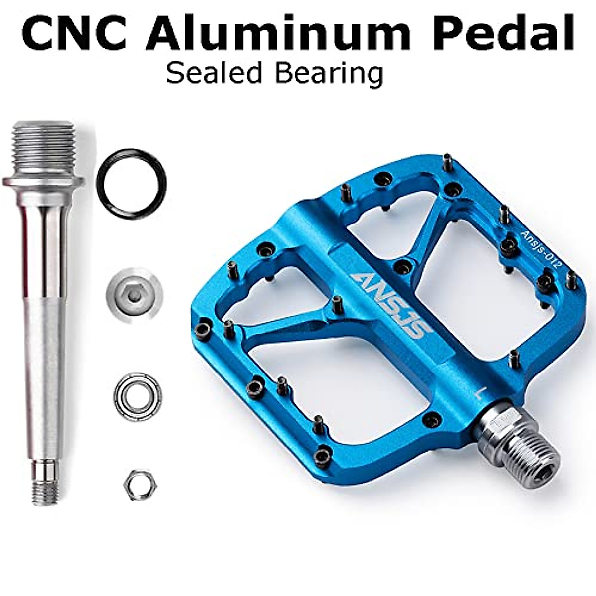 ANSJS Mountain Bike Pedals MTB Pedals Bicycle Flat Pedals Aluminum 9/16" Sealed Bearing Lightweight Platform for Road Mountain BMX MTB Bike……