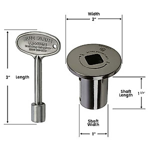 Hearth Products Controls HPC Fire Replacement Flange & Key (UDFK-PW), Pewter