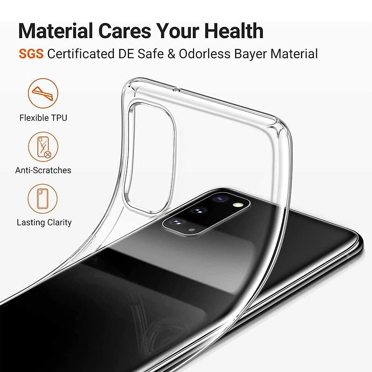 HGJTF Phone Case for Motorola ThinkPhone (6.6") Case with 4 X Tempered Glass Protective Film, Slim Soft TPU [Shockproof X Anti-Yellowing] Clear Shell, for Motorola ThinkPhone Case